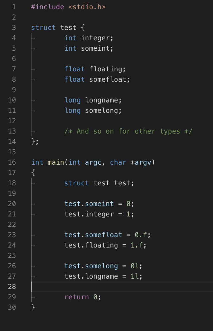 Struct member with a name starting by a variable type is not seen as it ...
