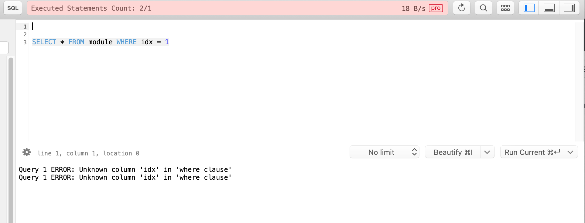 Errors appearing multiple times in query result · Issue #1940 · TablePlus/TablePlus · GitHub