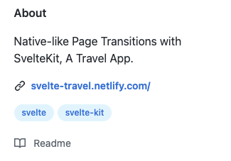 Site link in github about is out of date · Issue #20 · pngwn/svelte-travel-transitions · GitHub