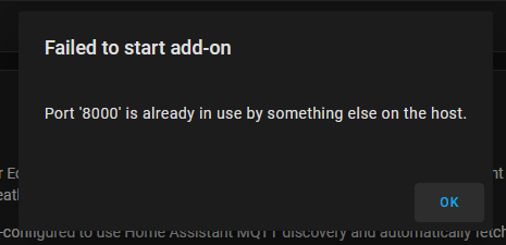 Port 8000 already in use, but no possibility to configure it via UI · Issue #15 · smarthall ...