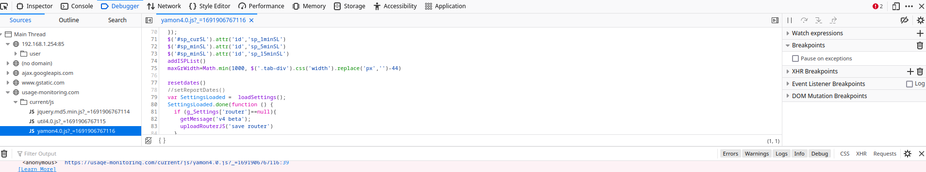 Java Error with router function · Issue #47 · al-caughey/YAMon-v4 · GitHub
