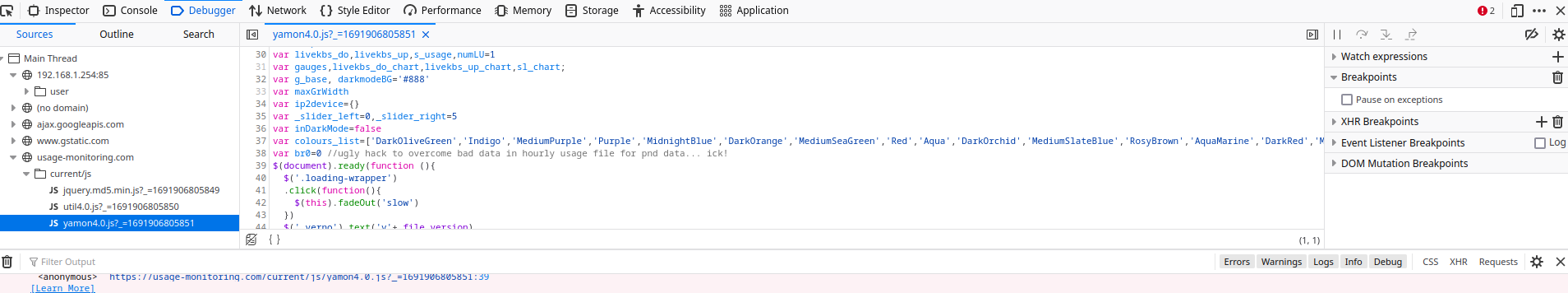 Java Error with router function · Issue #47 · al-caughey/YAMon-v4 · GitHub