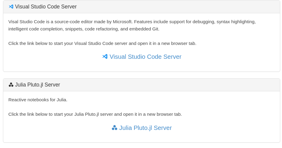 webapp shows pluto or vscode server launch buttons, despite potentially not installed · Issue ...