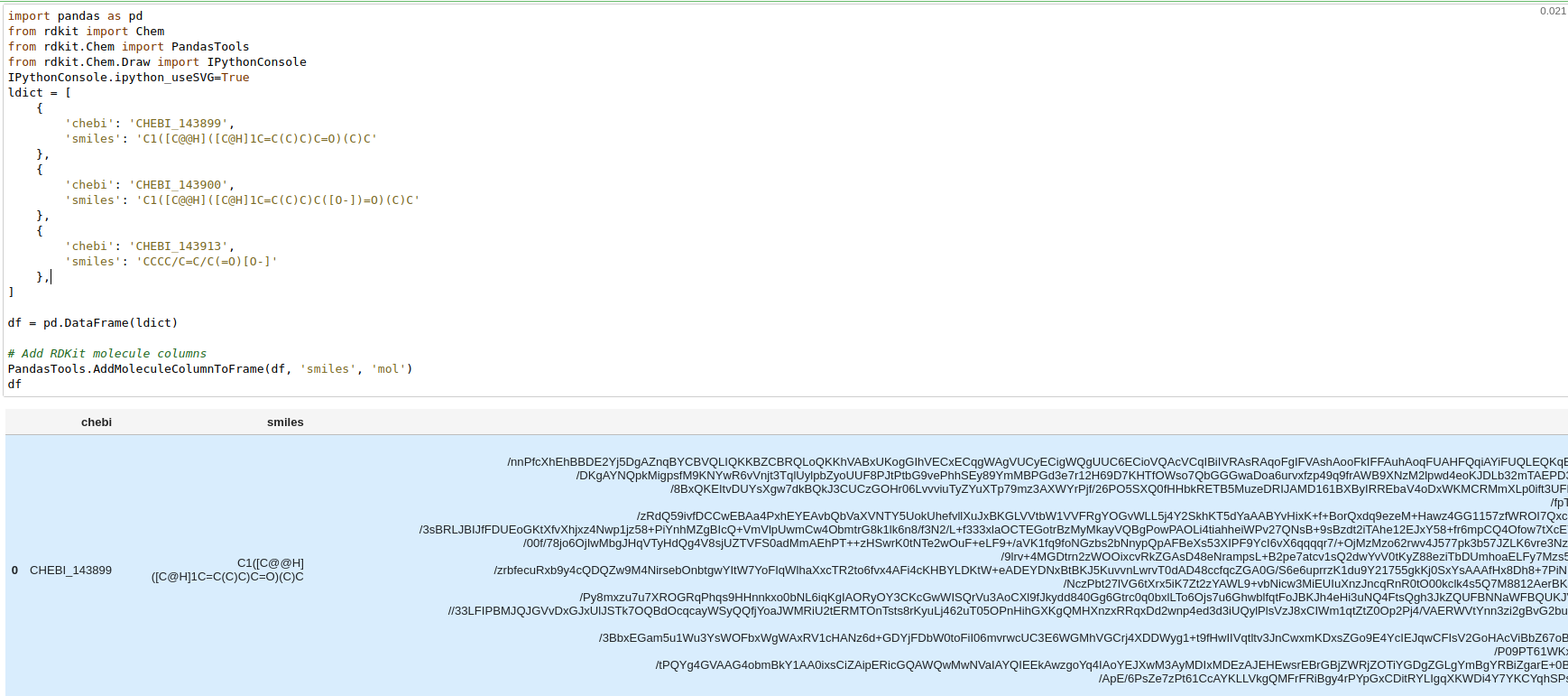 jupyter: plotting rdkit chemical formulas in dataframes is broken · Issue #5939 · sagemathinc ...