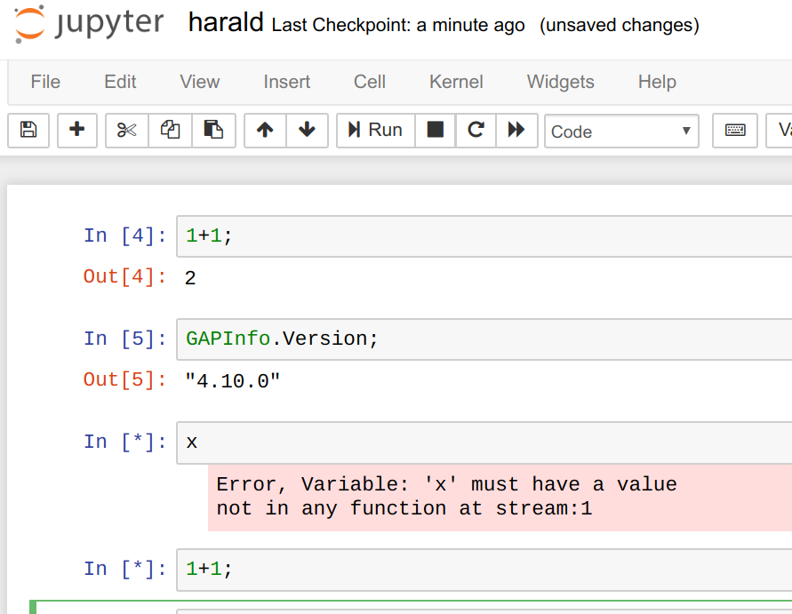 jupyter GAP kernel · Issue #1706 · sagemathinc/cocalc · GitHub