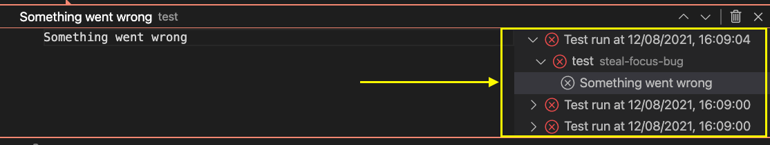 Test UI: Provide the ability to hide test run history in error peeks ...