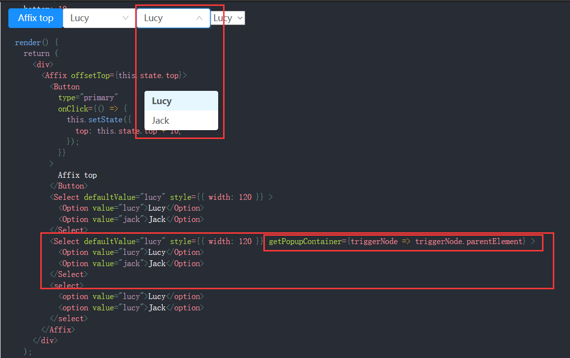 Select expand scroll style weird in the affix · Issue #19951 · ant-design/ant-design · GitHub
