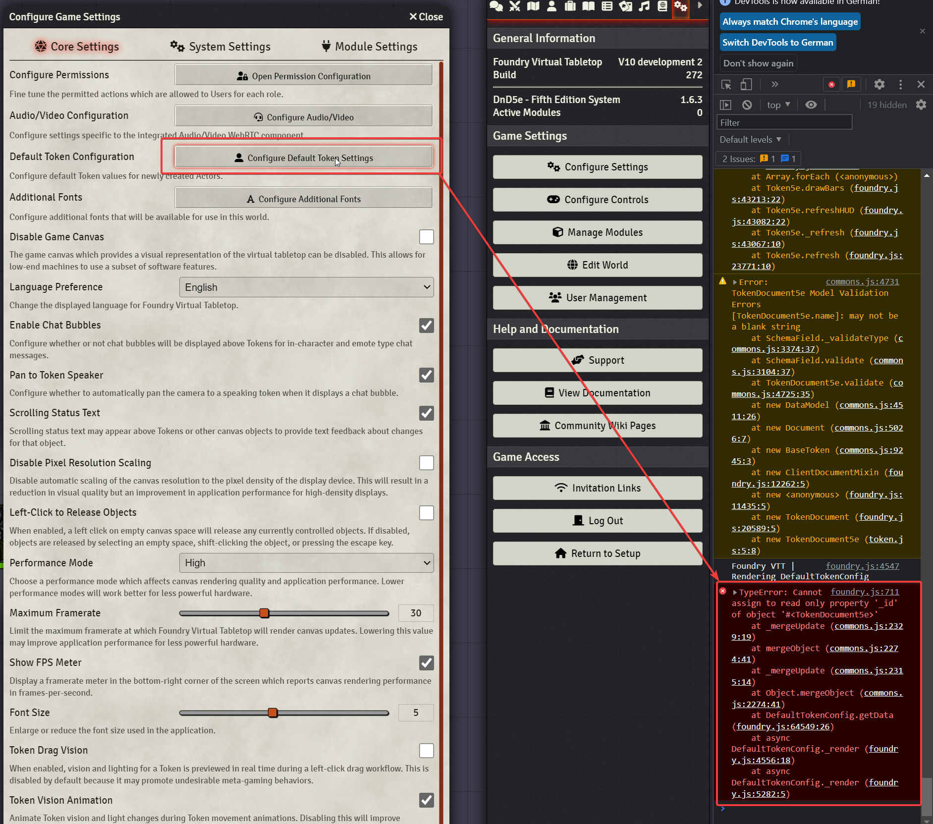 Cannot configure default token settings · Issue #7436 · foundryvtt/foundryvtt · GitHub