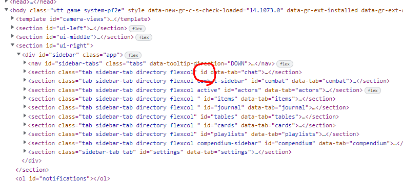 Improve standardization of sidebar tab CSS classes and IDs to ensure ...