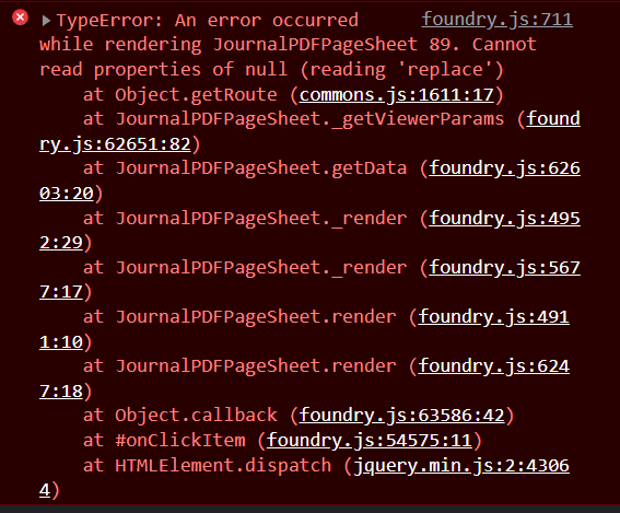 Creating a new PDF journal page throws an error · Issue #7927 · foundryvtt/foundryvtt · GitHub