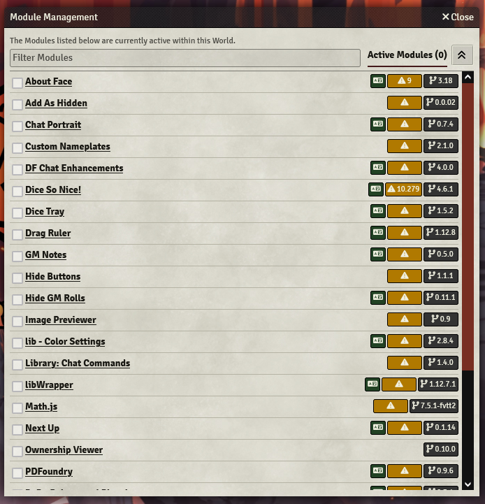 Improve the Module Management UI to only show active modules to players. · Issue #8034 ...