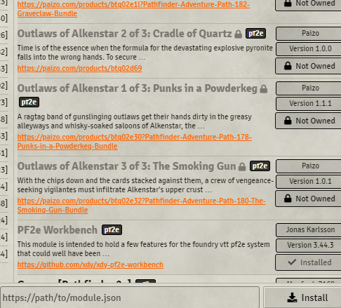 Required package tags missing from Install Module dialog · Issue #8248 · foundryvtt/foundryvtt ...