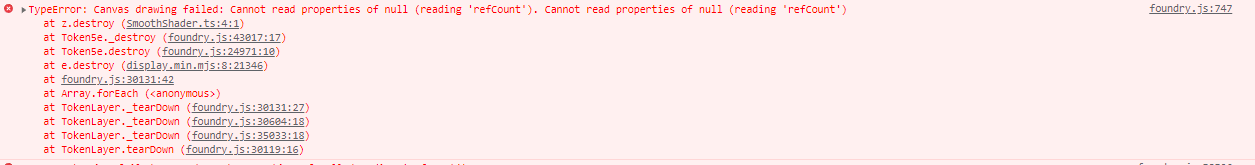 Using the grid configuration tool to modify grid size while tokens are on the scene throws ...