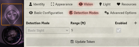 Enable Vision Modes to provide default configuration for which Detection Modes should be ...