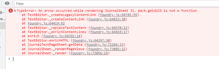 References to undefined getUUID method · Issue #9378 · foundryvtt/foundryvtt · GitHub
