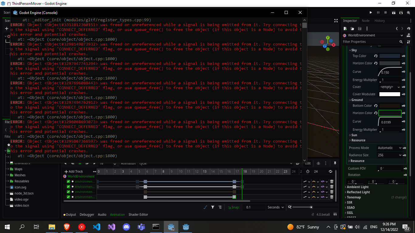AnimationPlayer keyframing: object was freed while signal is being emitted from it. · Issue ...