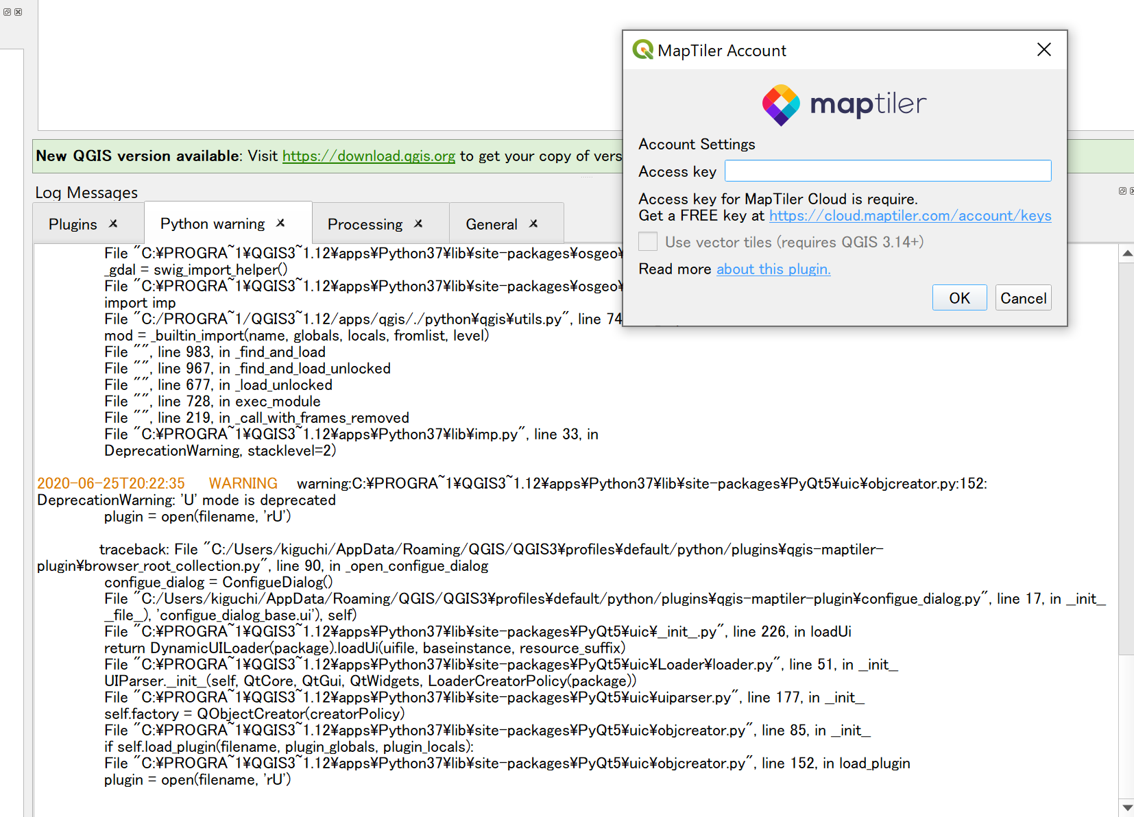Qgis Plugin Produces An Error On Loading A Map · Issue 105 · Maptiler