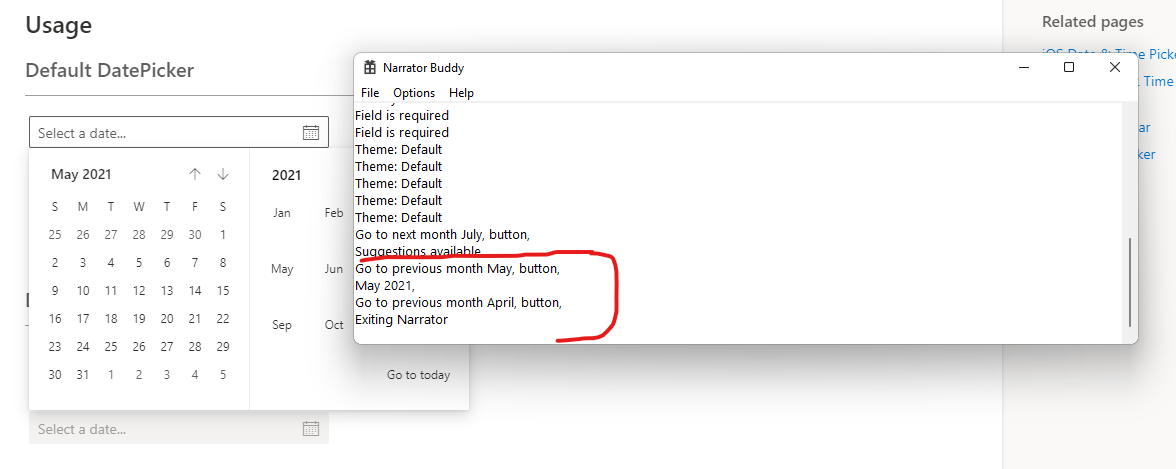 Datepicker Narrator Is Staying Mute On Invoking Nextprevious Month Buttons · Issue 18996
