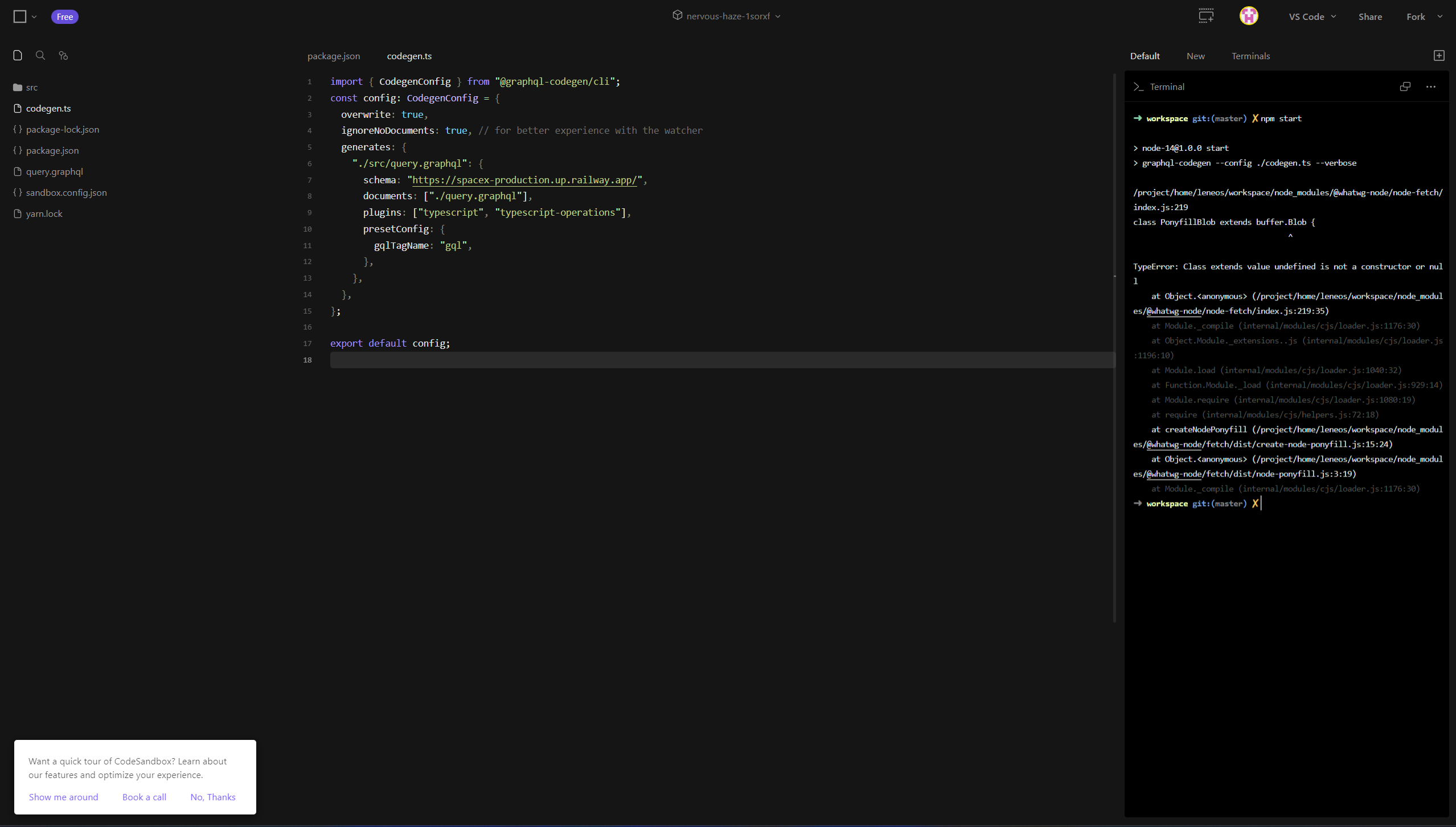 Graphql Codegencli Whatwg Nodefetch V060 Doesnt Support Node V14 · Issue 8886 4572
