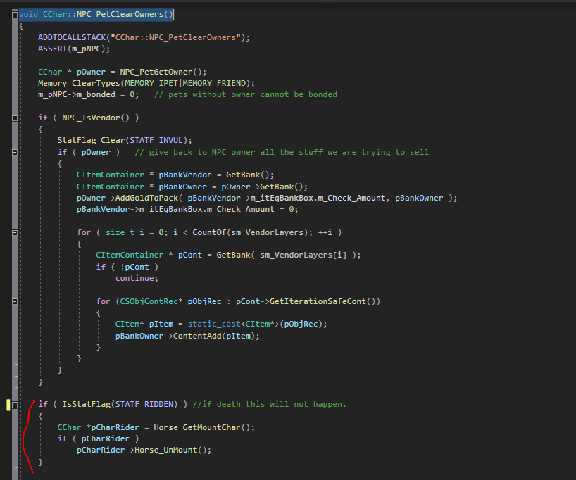 Bug: Horse dosnt unmount at void CChar::NPC_PetClearOwners() · Issue #906 · Sphereserver/Source ...