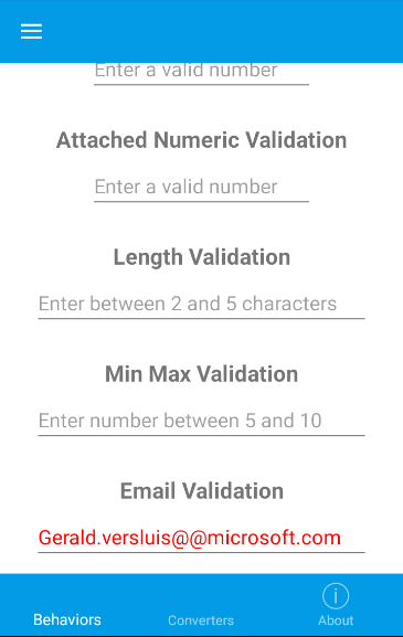 [Bug] Regular expression validator for email needs to ignore casing · Issue #140 · xamarin ...