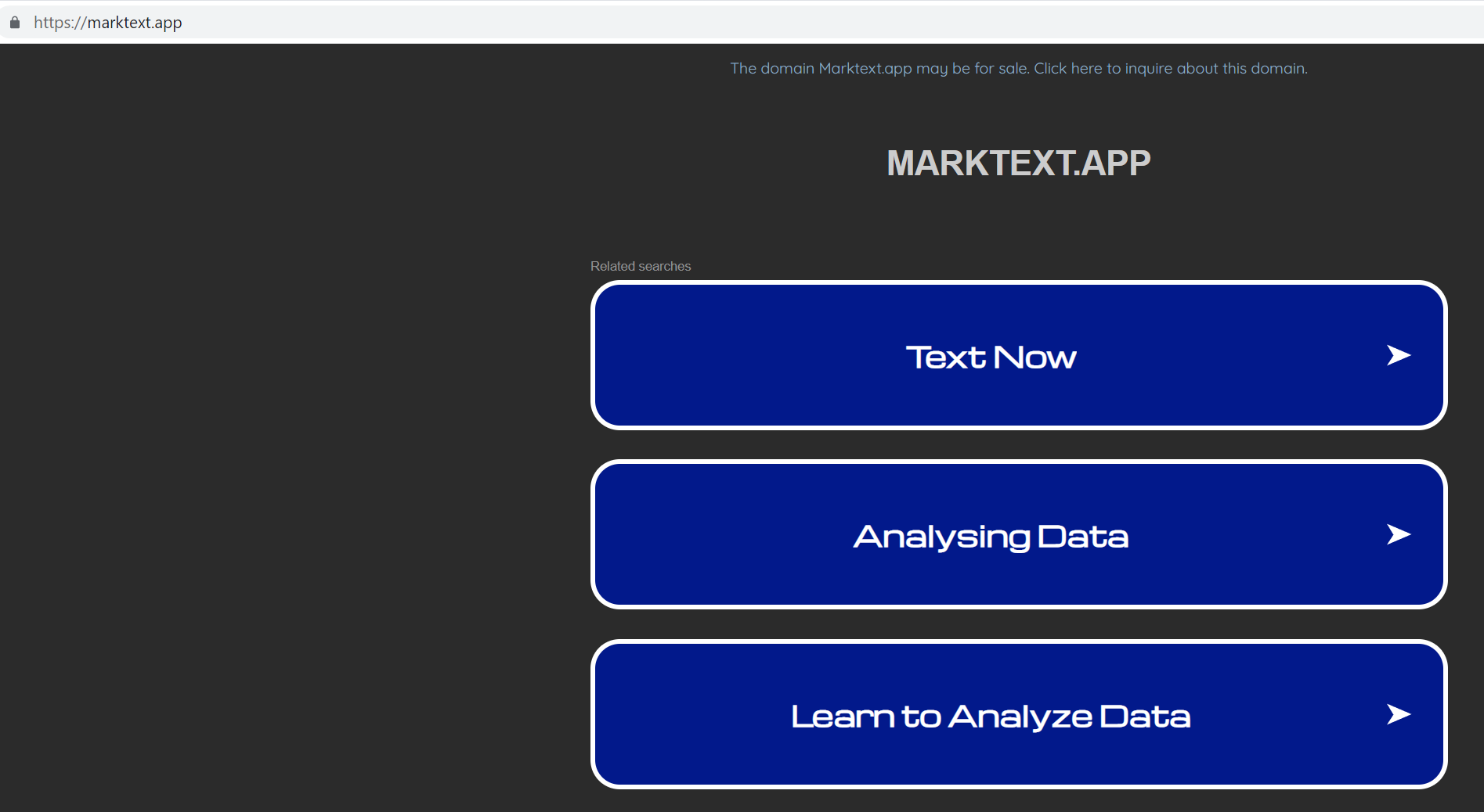 marktext.app domain showing a for sale advert · Issue #3407 · marktext/marktext · GitHub