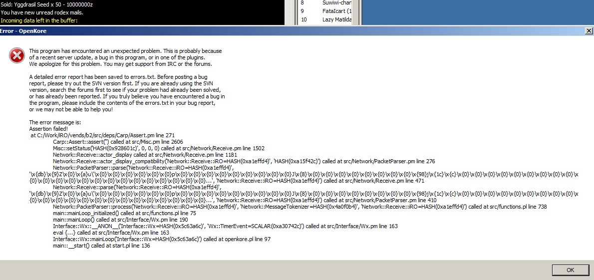 Periodic crashing · Issue #2066 · OpenKore/openkore · GitHub