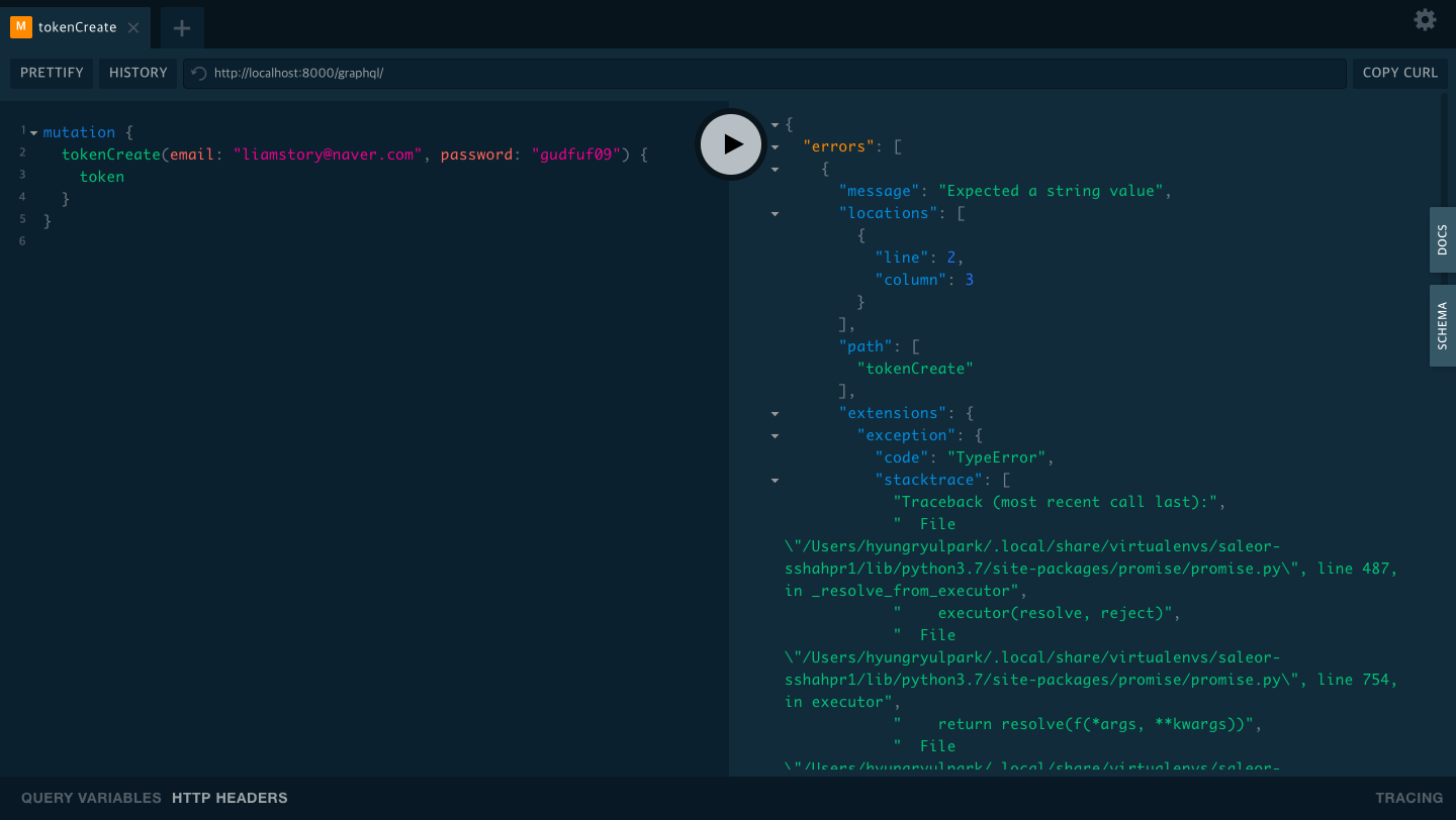 Graphql Tokencreate Make Error · Issue 5044 · Saleorsaleor · Github