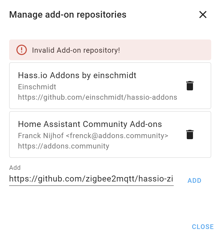 Home Assistant no longer recognizes this repository · Issue #190 · zigbee2mqtt/hassio ...