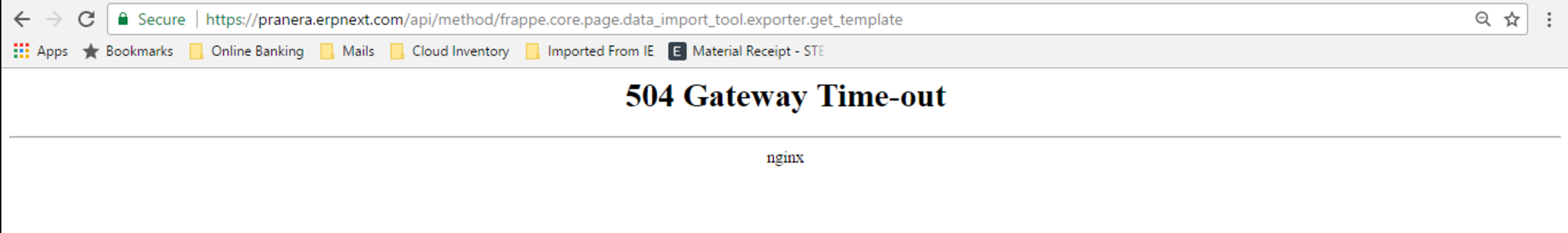 Gateway Timeout Error while downloading the data import template with ...