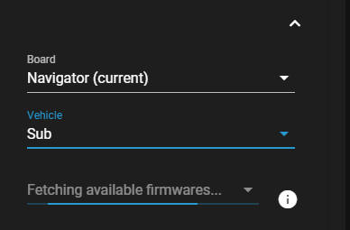 core: frontend: Correct "Fetching available firmwares..." message · Issue #1170 · bluerobotics ...
