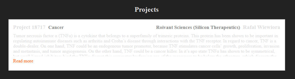 When using Dark Mode, the 'Projects' section has very bad contrast · Issue #91 · FoldingAtHome ...