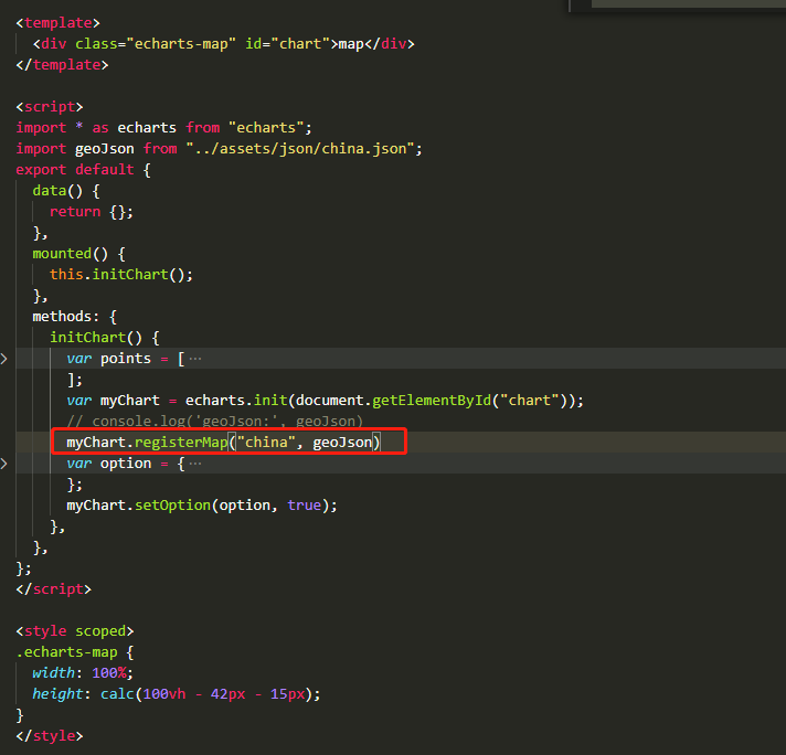 在vue中使用geo, registerMap 方法报错 · Issue #14362 · apache/echarts · GitHub