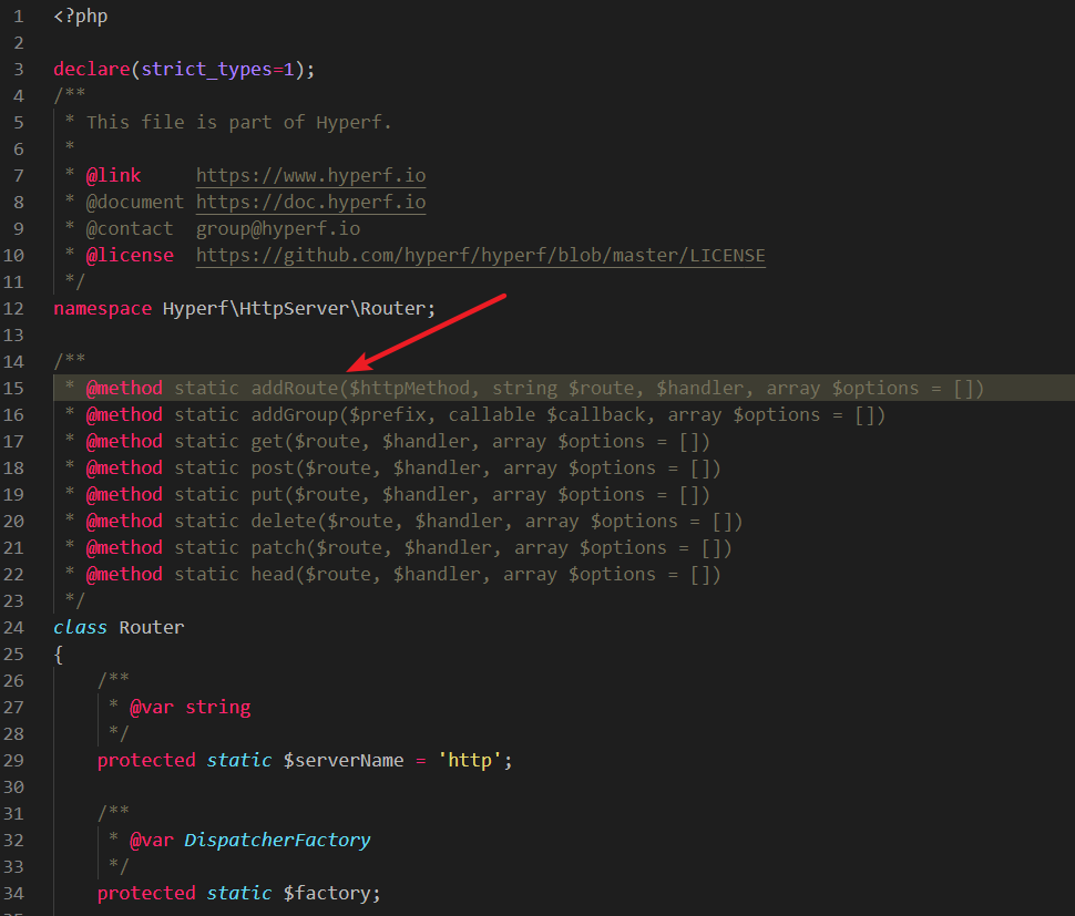 Non static method 'addRoute' should not be called statically. · Issue #1386 · bmewburn/vscode ...