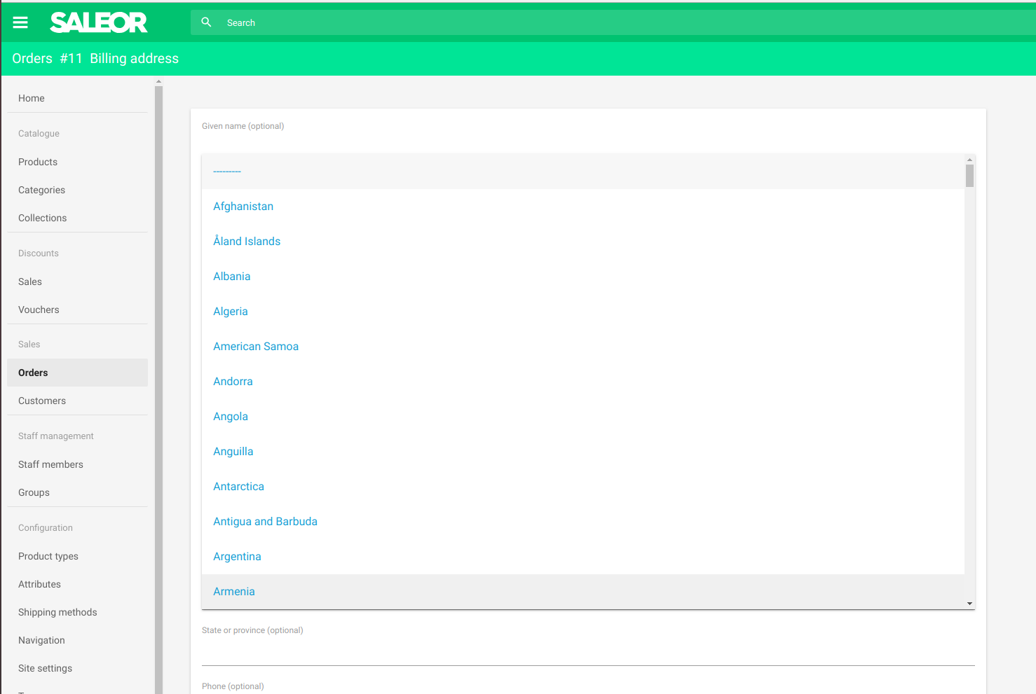 fix: replace COUNTRIES with countries.countries · Issue #3077 · saleor/saleor · GitHub