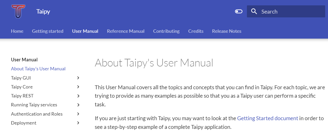 BUG-We lose the highlight of the section in the doc · Issue #235 · Avaiga/taipy-doc · GitHub