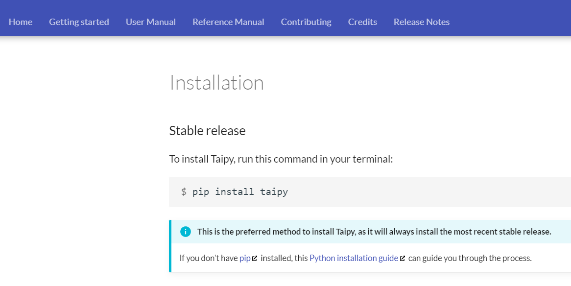 BUG-We lose the highlight of the section in the doc · Issue #235 · Avaiga/taipy-doc · GitHub