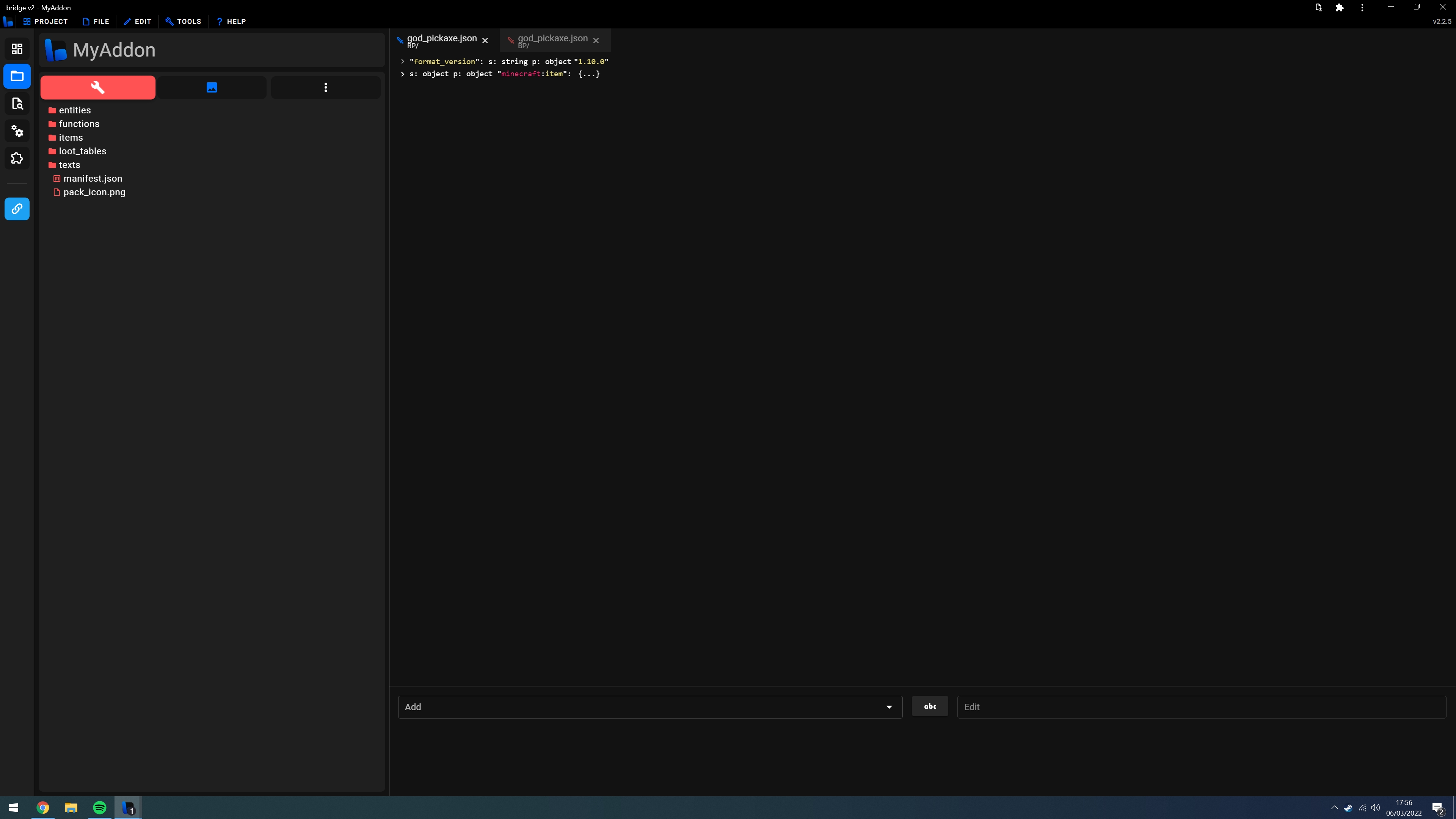 Tree Editor missing "Add Value" Input on v2.2.5 · Issue #378 · bridge-core/editor · GitHub