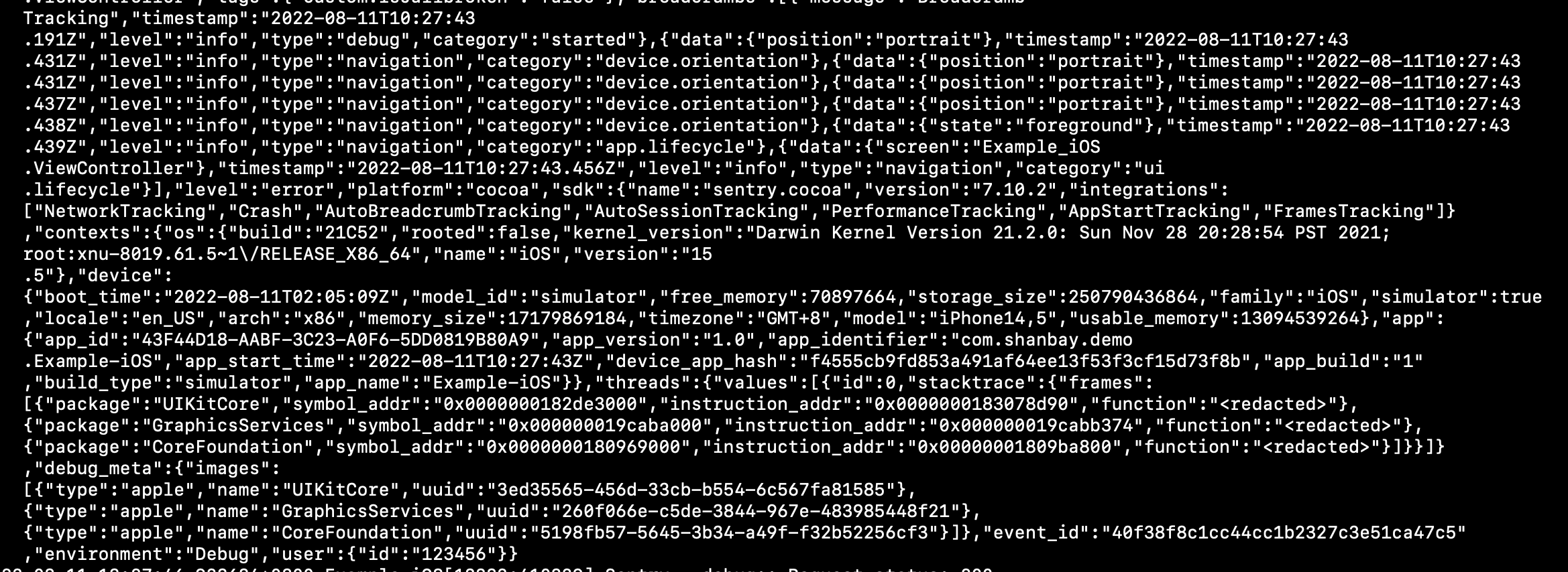 Repeated Binary Image Name Of Event Stacktrace · Issue 2083 · Getsentry Sentry Cocoa · Github