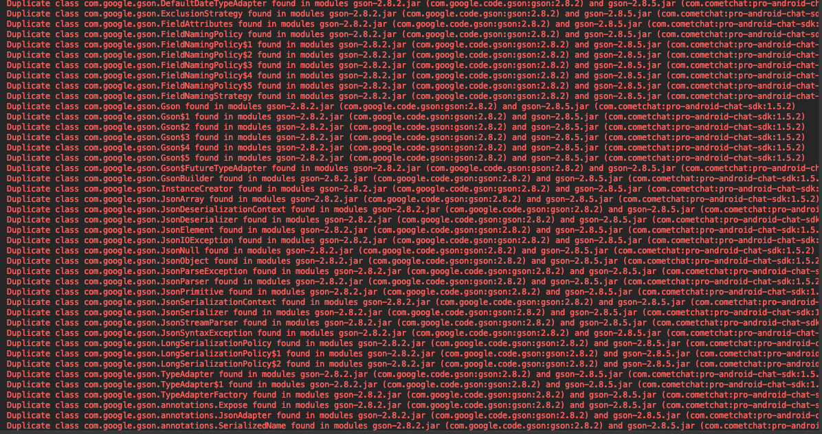 Duplicate class com.google.gson.DefaultDateTypeAdapter found in modules ... Duplicate class com.google.gson.DefaultDateTypeAdapter found in modules ...