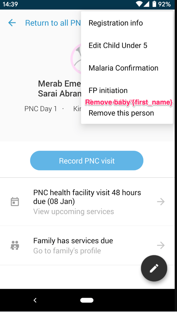 Add Remove child options for each baby in top right PNC profile menu · Issue #401 · opensrp ...