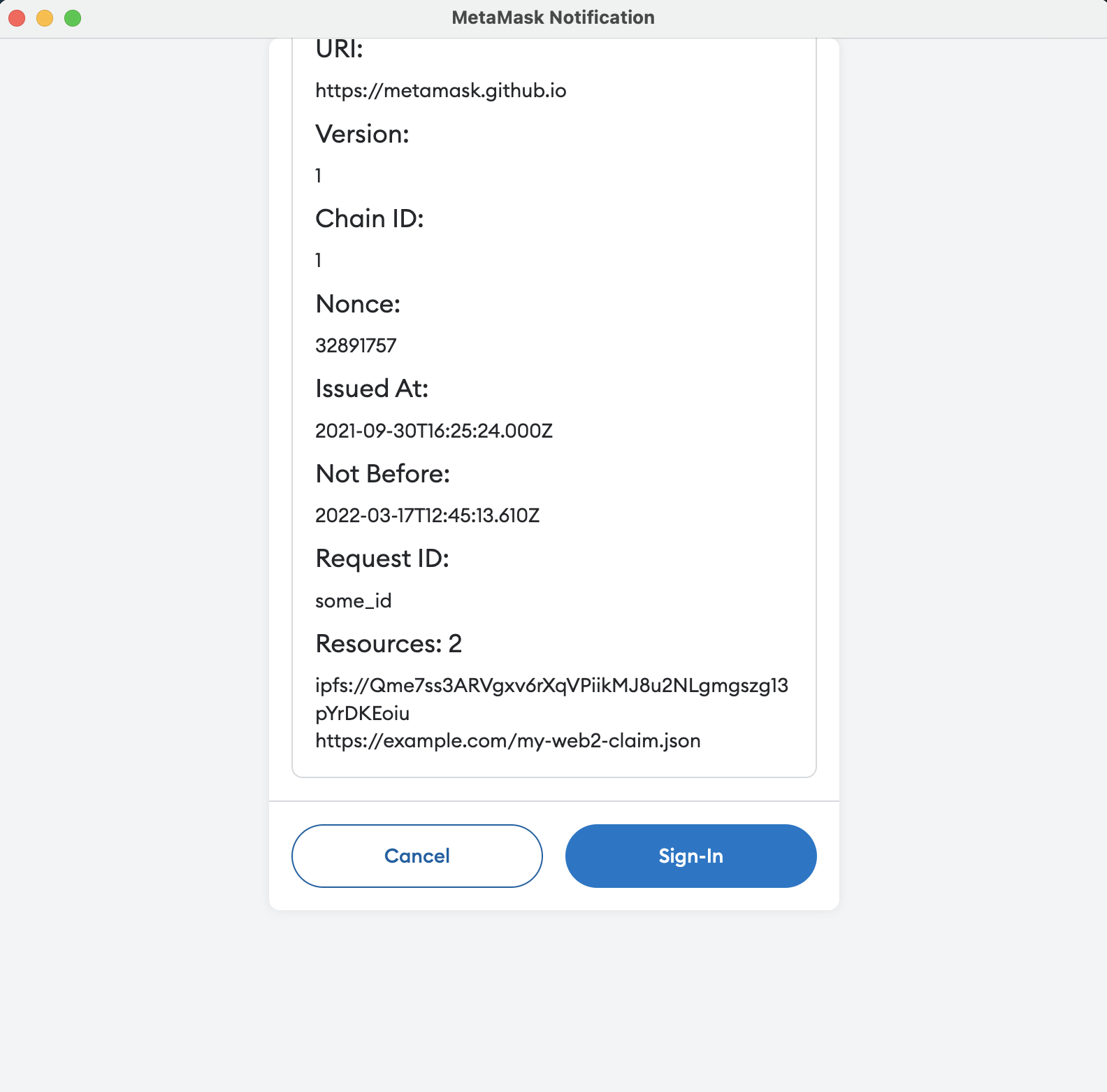 [UI Bug]: Broken UI on Sign In With Ethereum W/ Resources · Issue #17913 · MetaMask/metamask ...