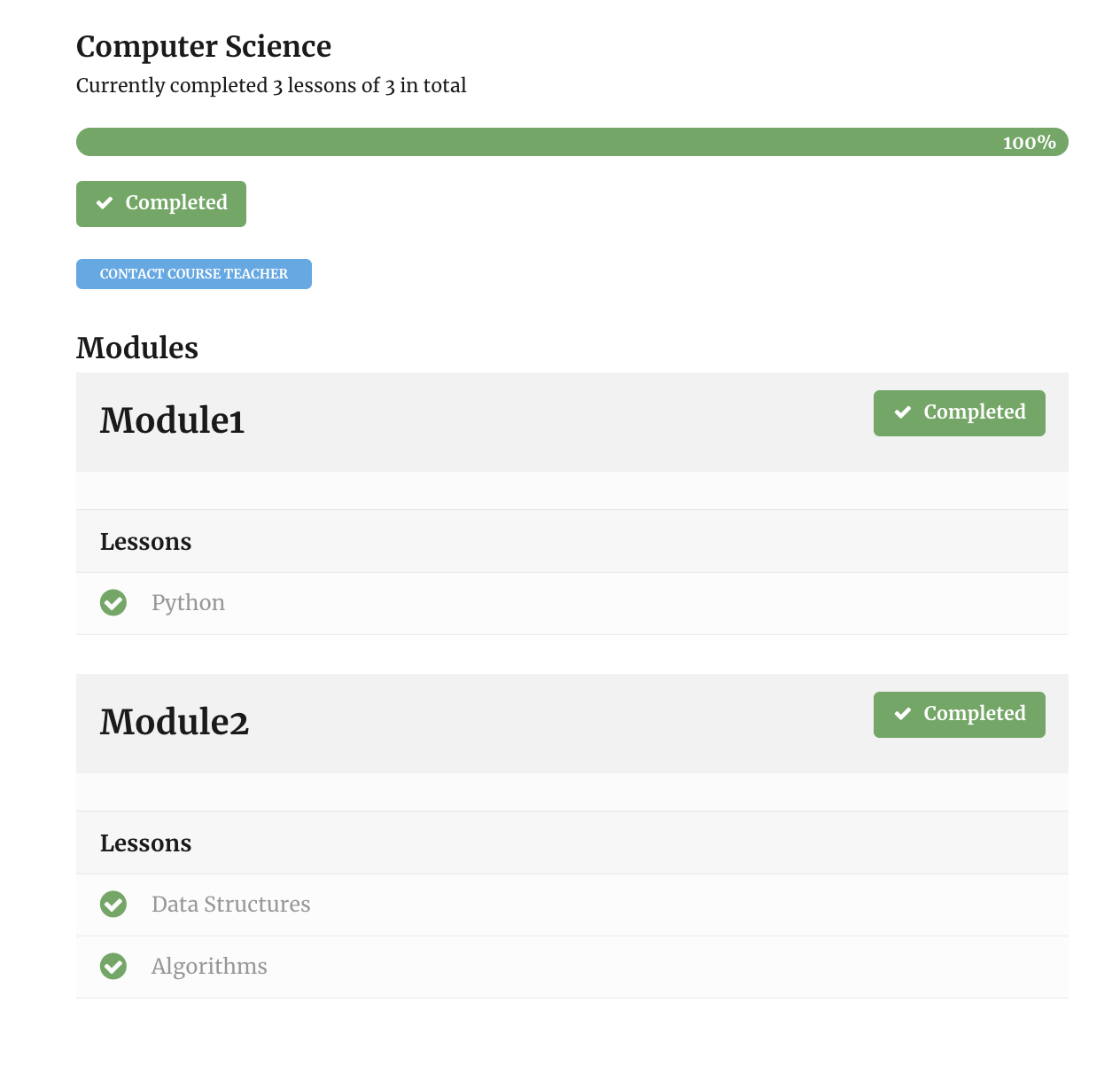 Missing course completed message (shows in-progress instead) · Issue #2313 · Automattic/sensei ...