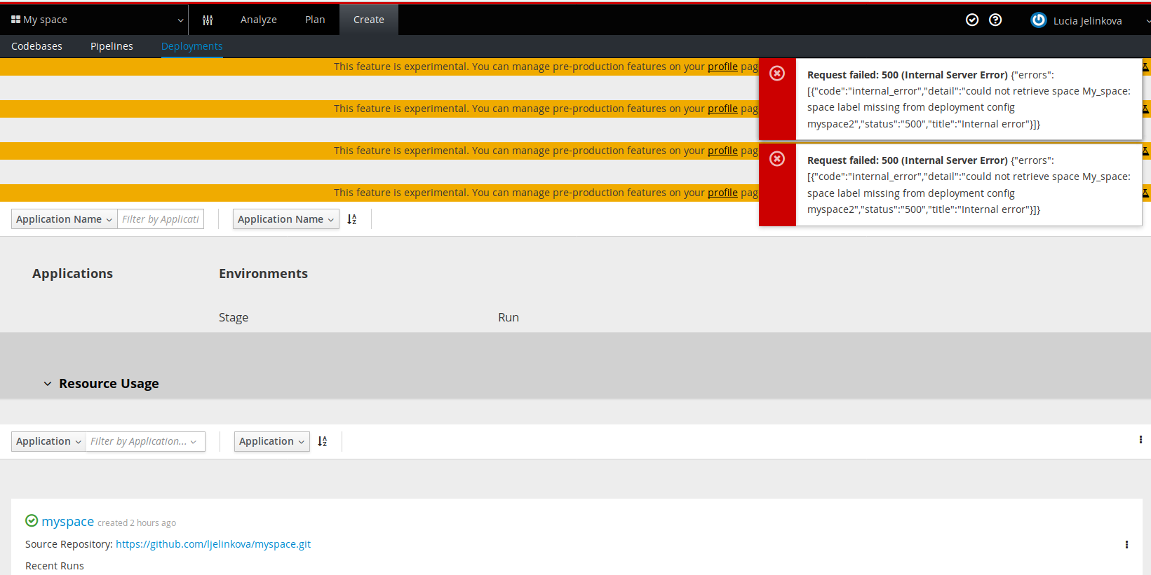 Error when displaying Deployments tab due to missing space label · Issue #2360 · openshiftio ...