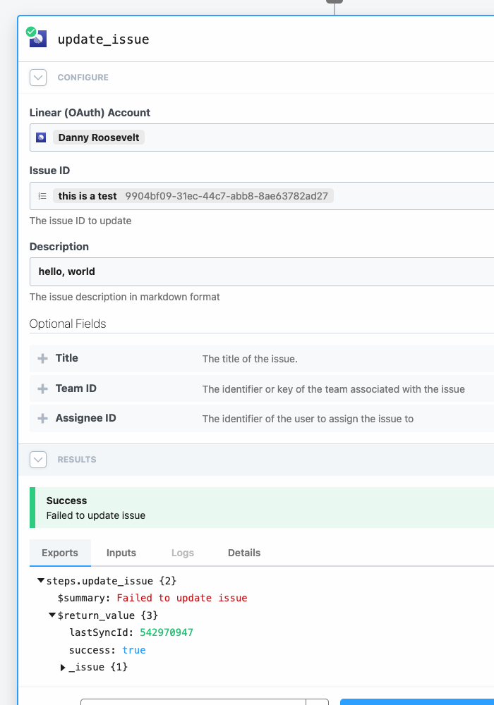 [BUG] Linear Update Issue says "Failed to update issue" on success · Issue #4647 · PipedreamHQ ...