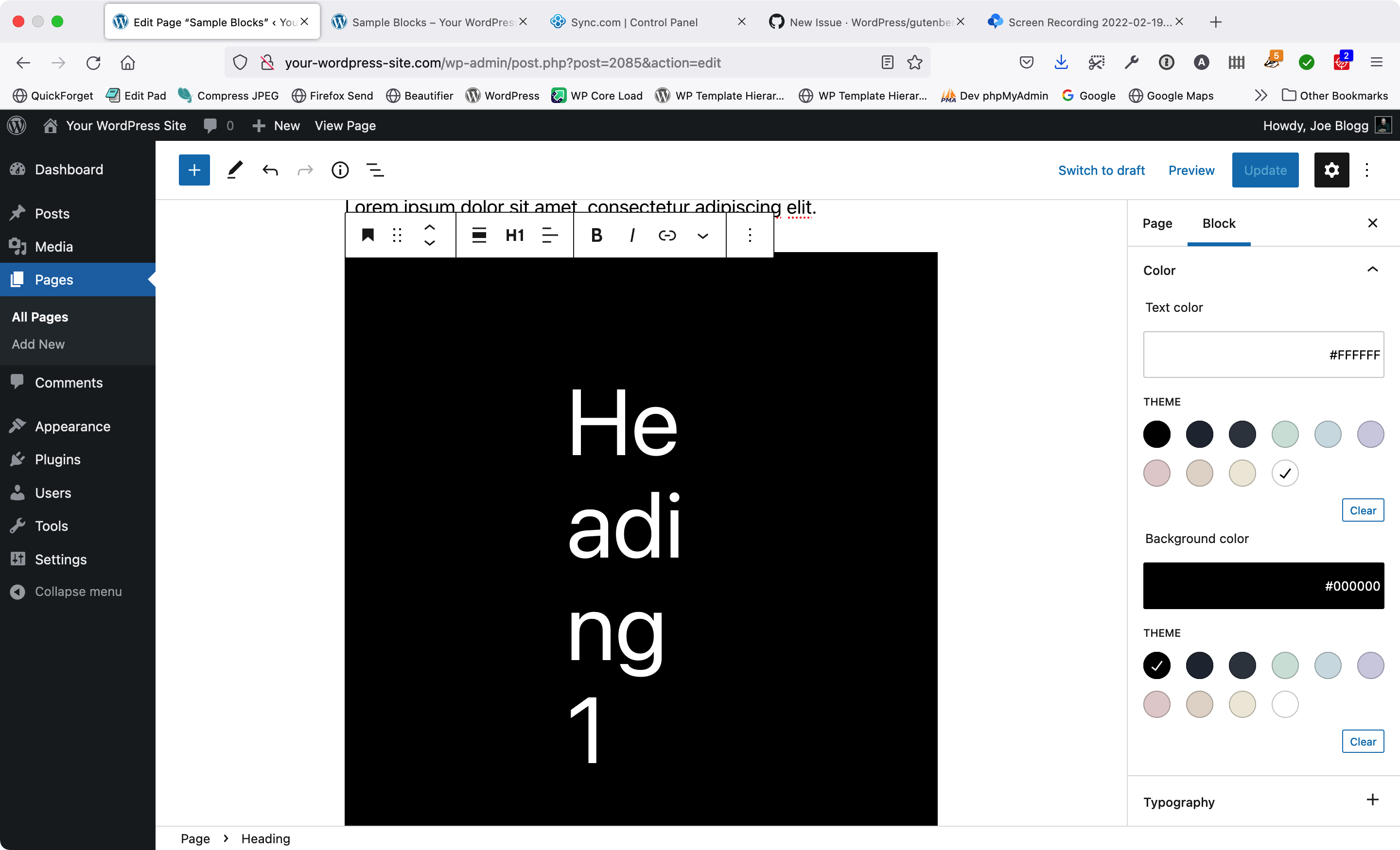 Adding Background Colour To Heading Block Squashes Text By Adding Too Much Padding · Issue
