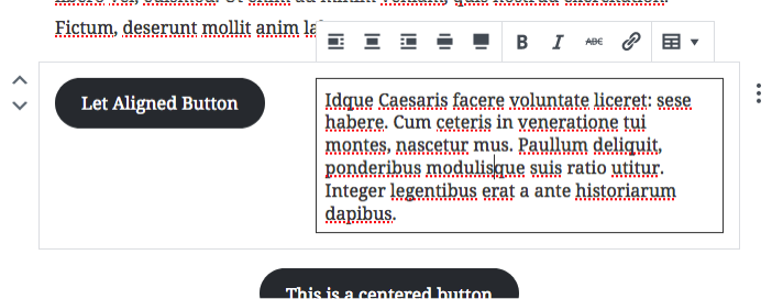 Paragraph Block Behave Differently Depending On The Alignment Of The Button Above Them · Issue