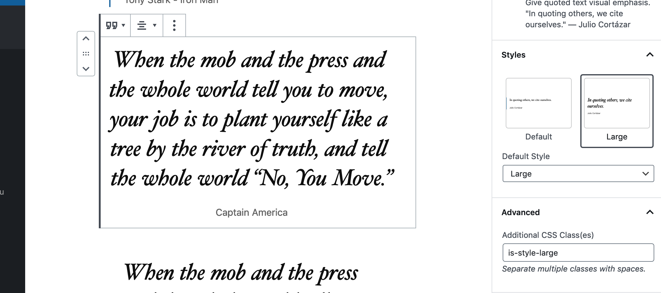 Quote Block rendered by Default Style dropdown is inconsistent · Issue ...