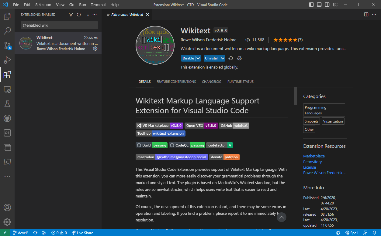 Treat `|}` as table closure only at start of line · Issue #78 · Frederisk/Wikitext-VSCode ...