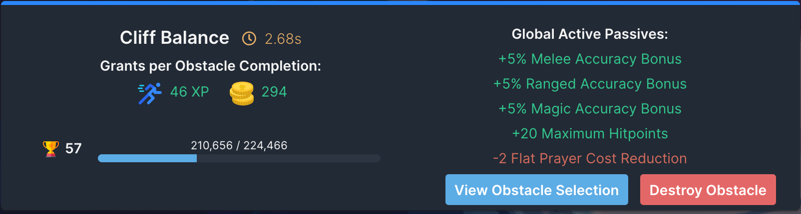 Agility: Cliff balance impact on prayers · Issue #732 · MelvorIdle ...